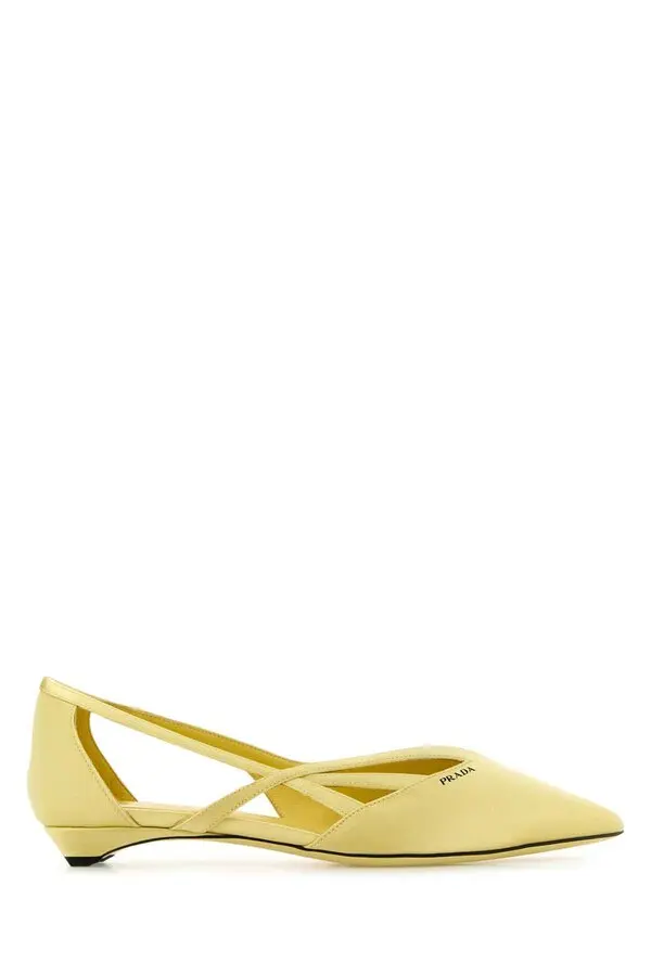 Prada Pastel Satin Ballerinas - Yellow