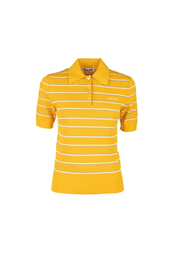 Miu Miu Striped Knit Polo