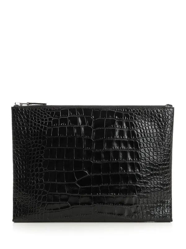 TOM FORD Slim Leather Pouch - Black