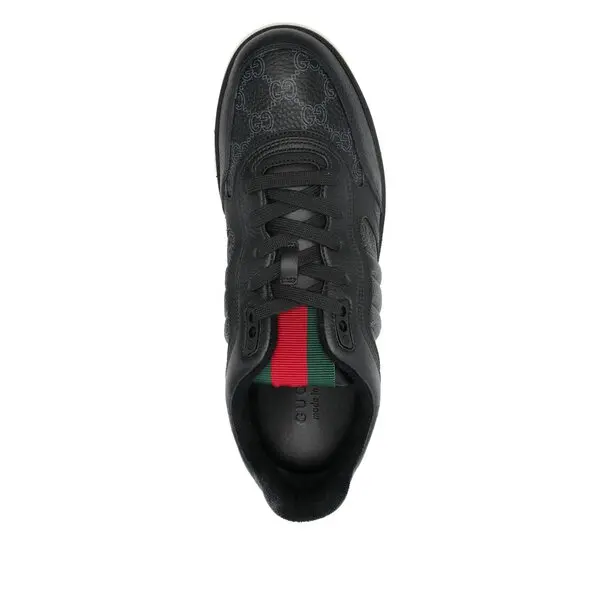 Gucci Leather Low-top Sneakers With Embossed Logo