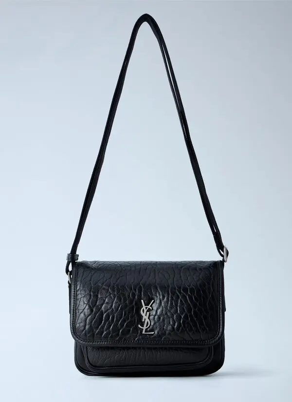 Saint Laurent Niki Small Messenger Bag In Lamb Leather - Black