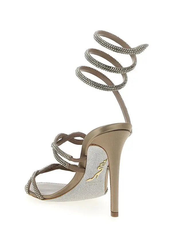 Rene Caovilla Embellished Stiletto Sandals - Gray