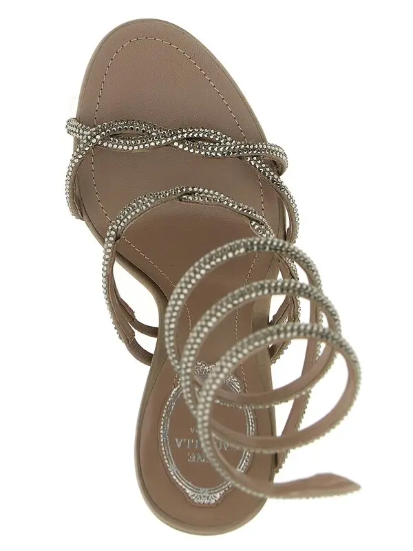 Rene Caovilla Embellished Stiletto Sandals - Gray