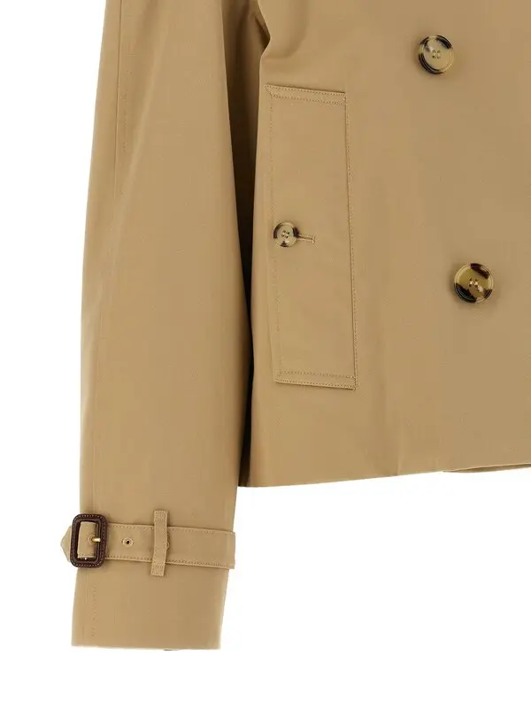 Burberry Mayfair Double-breasted Crop Trench Coat