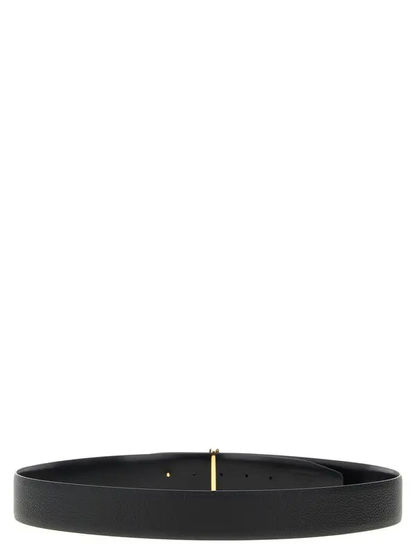 TOM FORD Logo Buckle Reversible Leather Belt - Black