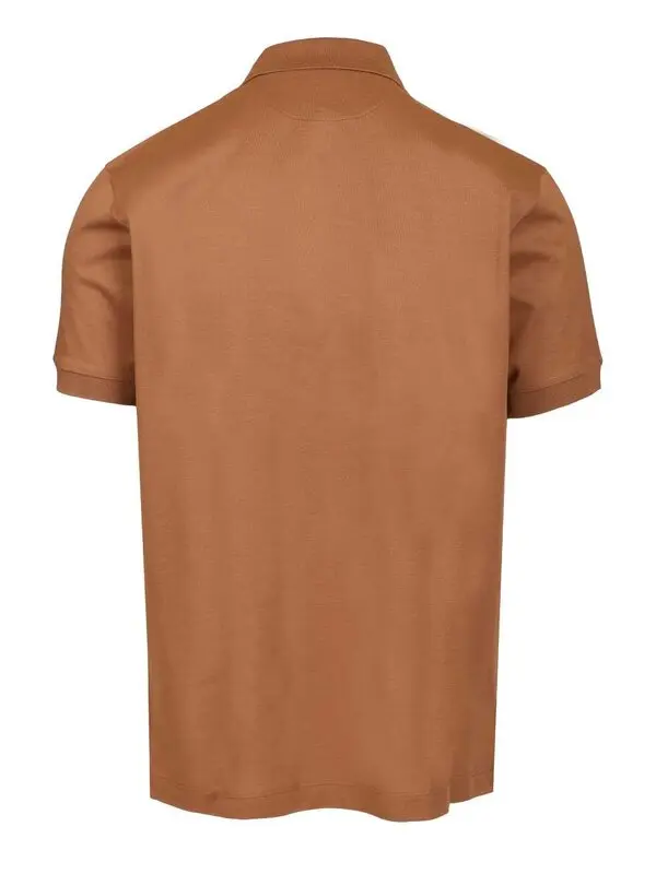 Paul Smith Polo Shirt With Striped Trim - Brown
