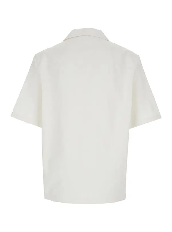 Casablanca White Bowling Shirt With Cuban Collar In Cotton