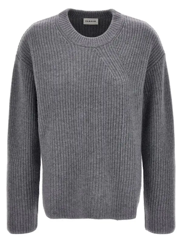 P.a.r.o.s.h Ribbed Cashmere Crewneck Sweater - Gray