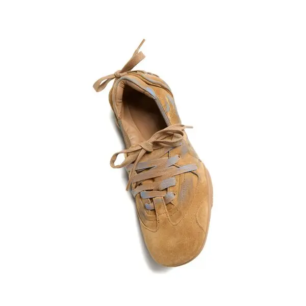 Acne Studios Beige/blue Suede Lace-up Flats