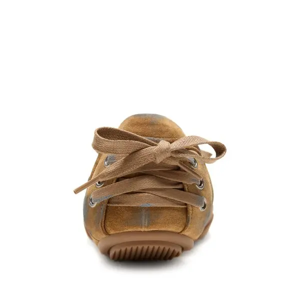 Acne Studios Beige/blue Suede Lace-up Flats
