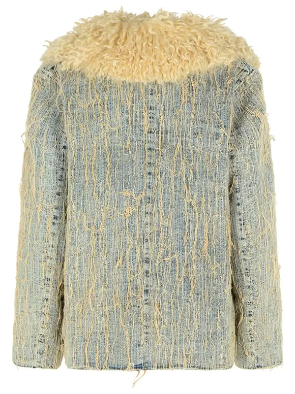 DIESEL® Light Cotton Blend Jacket With Fur Trim
