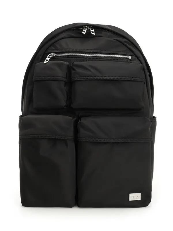 DIESEL® Nylon Backpack With Multiple Compartments - Black