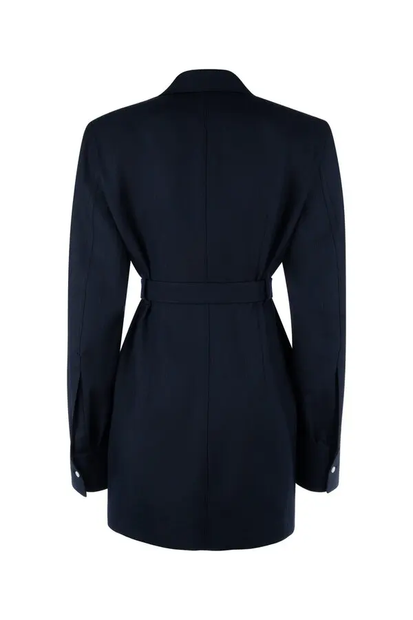 Prada Belted Long Sleeve Shirt