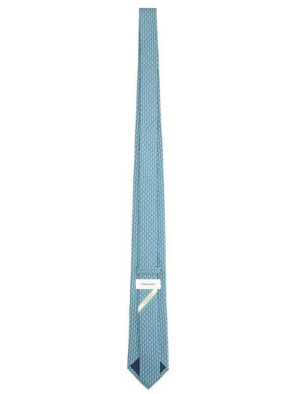 FERRAGAMO Silk Tie With Helicopter Pattern