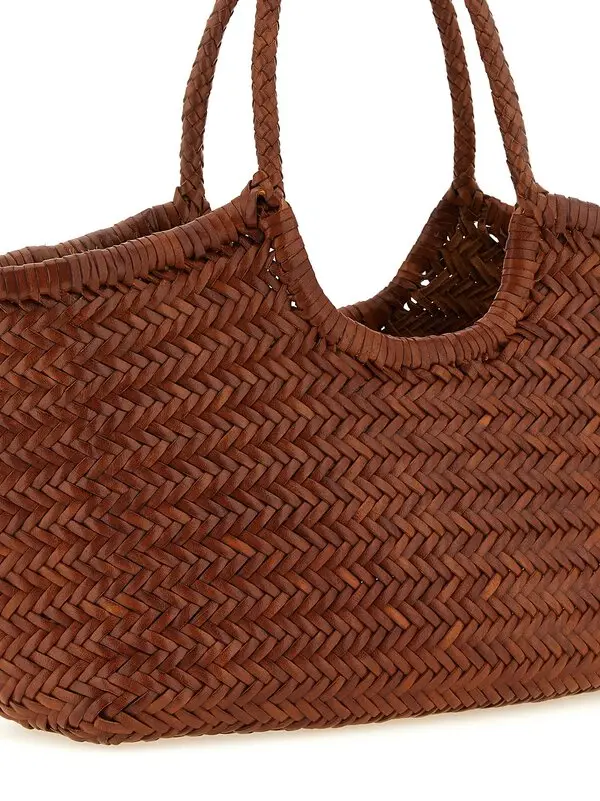 Dragon Diffusion Nantucket Large Woven Leather Shoulder Bag - Brown