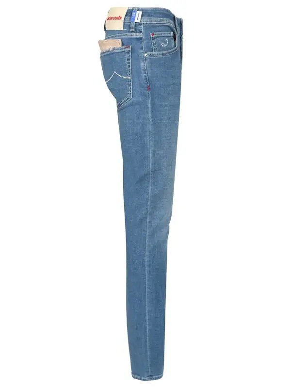Jacob Cohen Super Slim Fit Nick Jeans With Tobacco Stitching - Blue