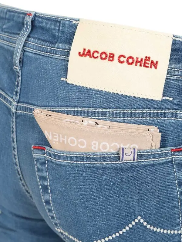Jacob Cohen Super Slim Fit Nick Jeans With Tobacco Stitching - Blue