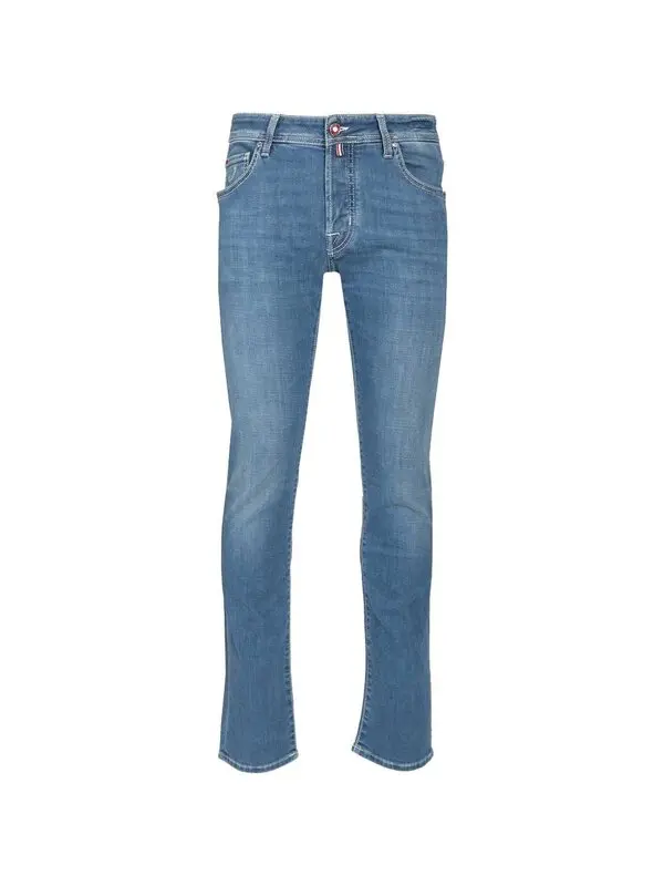 Jacob Cohen Super Slim Fit Nick Jeans With Tobacco Stitching - Blue