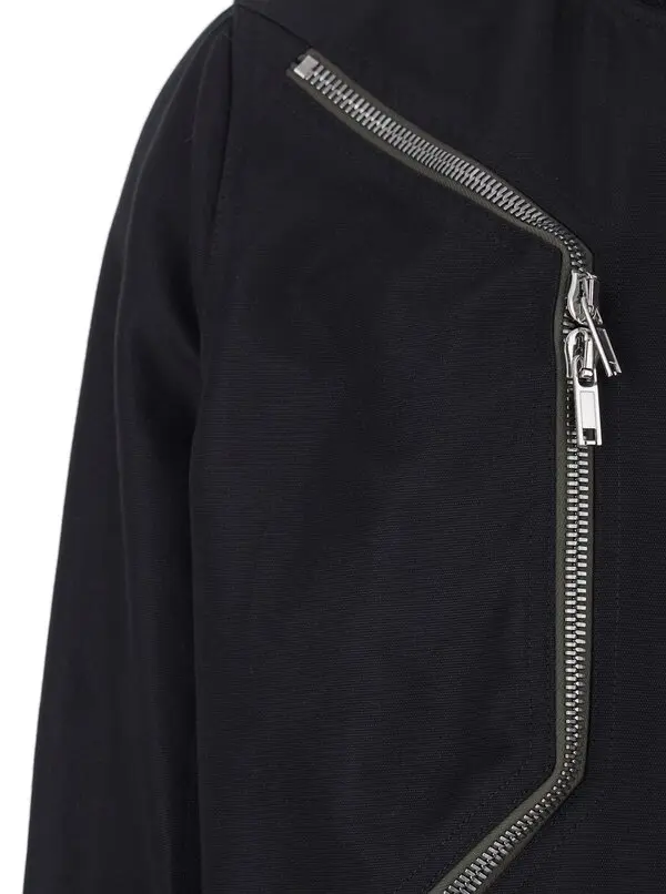 Rick Owens Bomber Jacket With Bomber Collar And Two Zip Pockets - Black