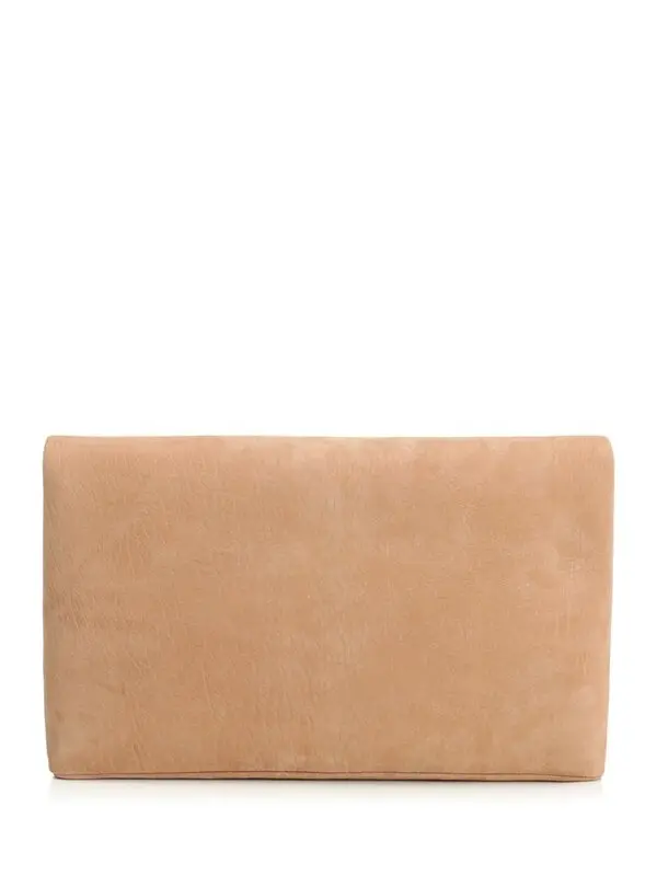 Saint Laurent Cassandre Envelope Clutch In Nubuck Leather - Brown