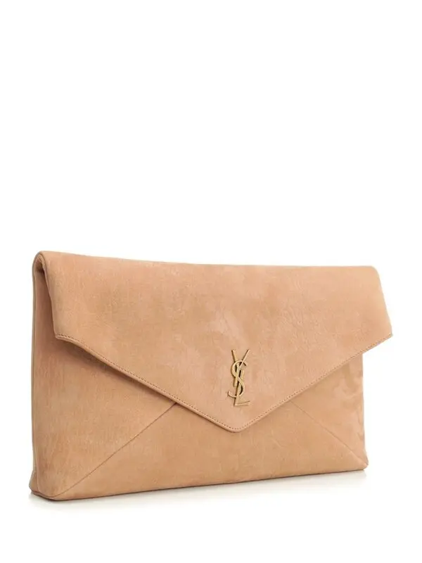 Saint Laurent Cassandre Envelope Clutch In Nubuck Leather