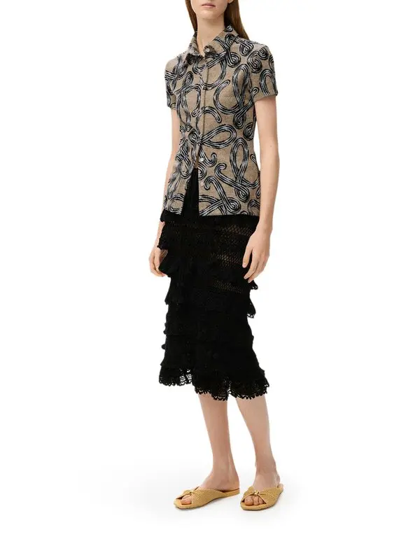 Loewe X Paula's Ibiza Terry Cloth Shirt With All-over Anagram Jacquard - Multicolor