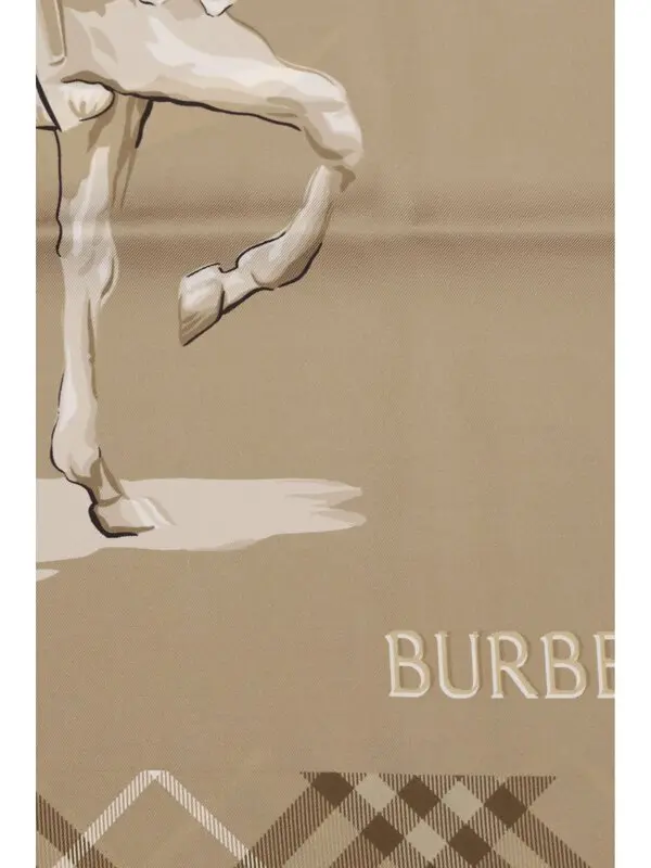 Burberry Silk Scarf With Archive Equestrian Knight