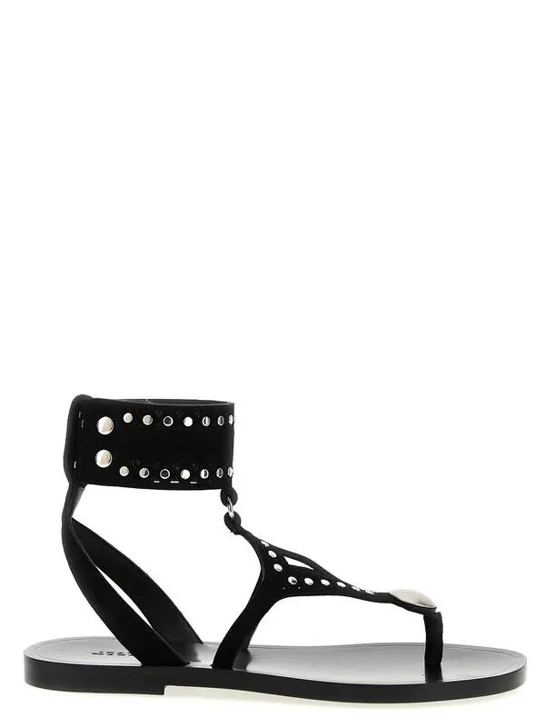 Isabel Marant Étoile Edil Suede Studded Cut-out Sandals - Black