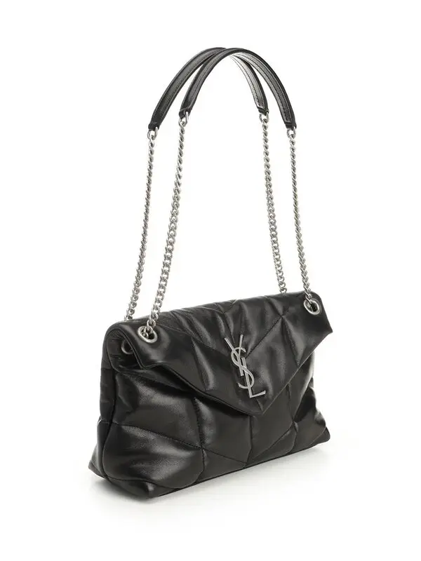 Saint Laurent Lou Lou Puffer Small Shoulder Bag - Black