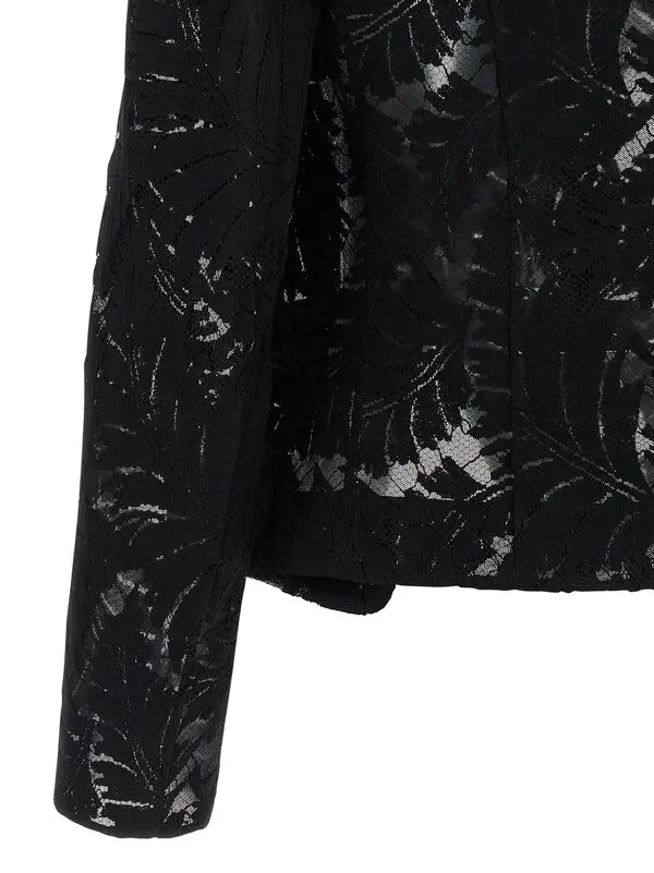 Balmain Lace Blazer With Chain Coin Button