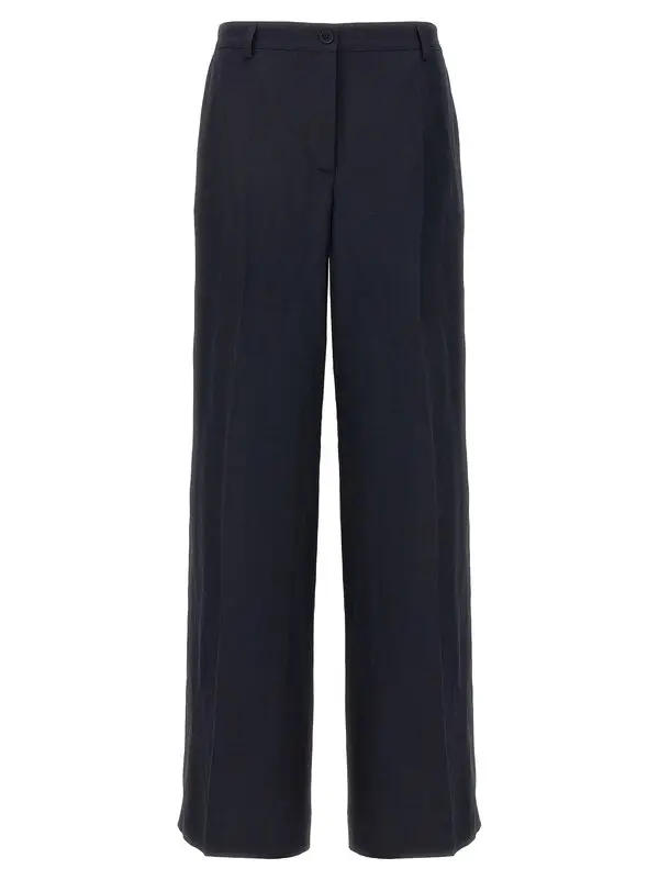 P.a.r.o.s.h Raisa Viscose Linen Blend Trousers - Blue