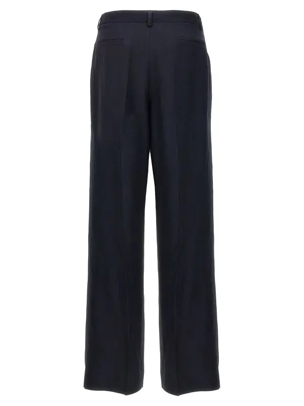 P.a.r.o.s.h Raisa Viscose Linen Blend Trousers - Blue