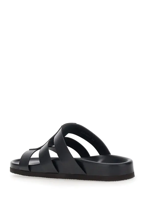 Valentino Garavani Leather Cage Sandals With Vlogo Plaque - Multicolor