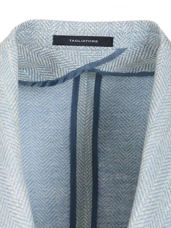 Tagliatore Montecarlo Blazer Herringbone - Blue