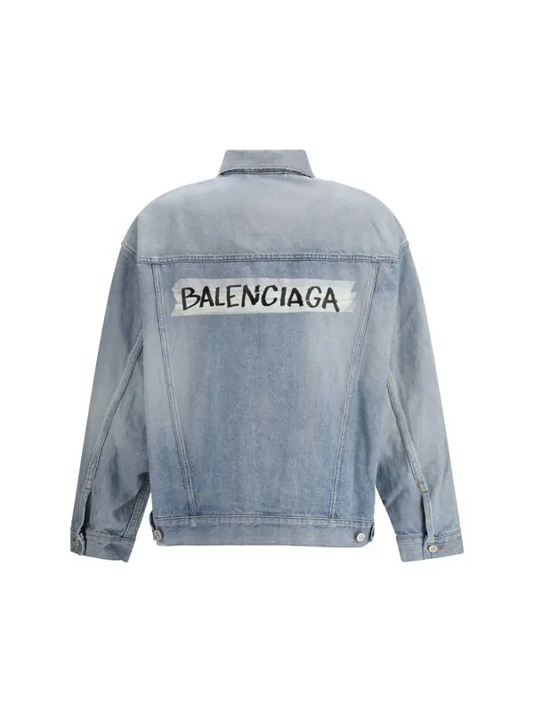 Balenciaga Regular-fit Denim Jacket - Blue