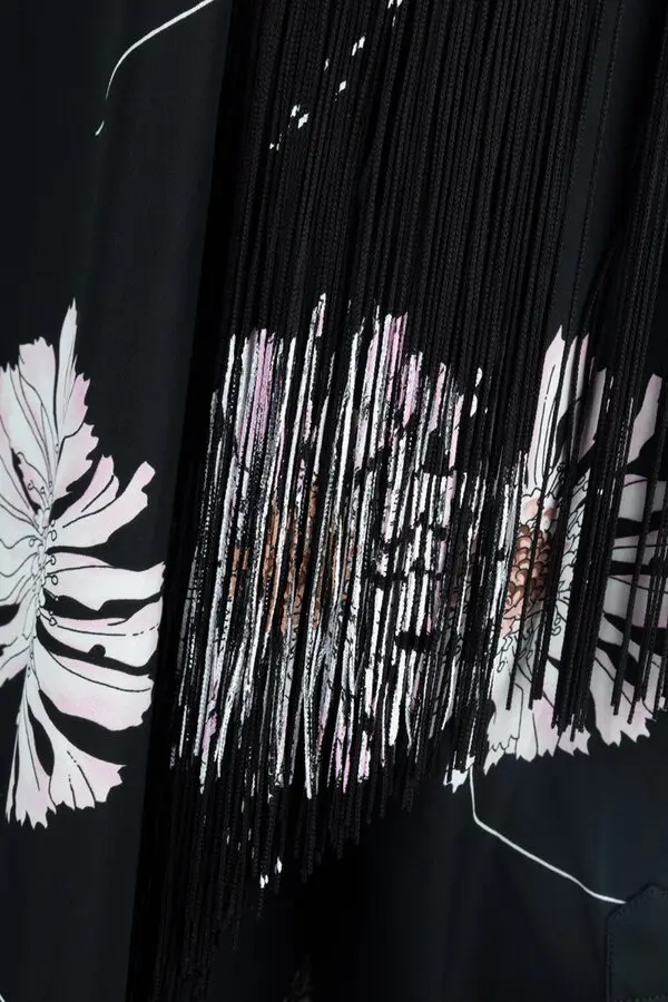 Prada Floral Shirt With Fringe Detail
