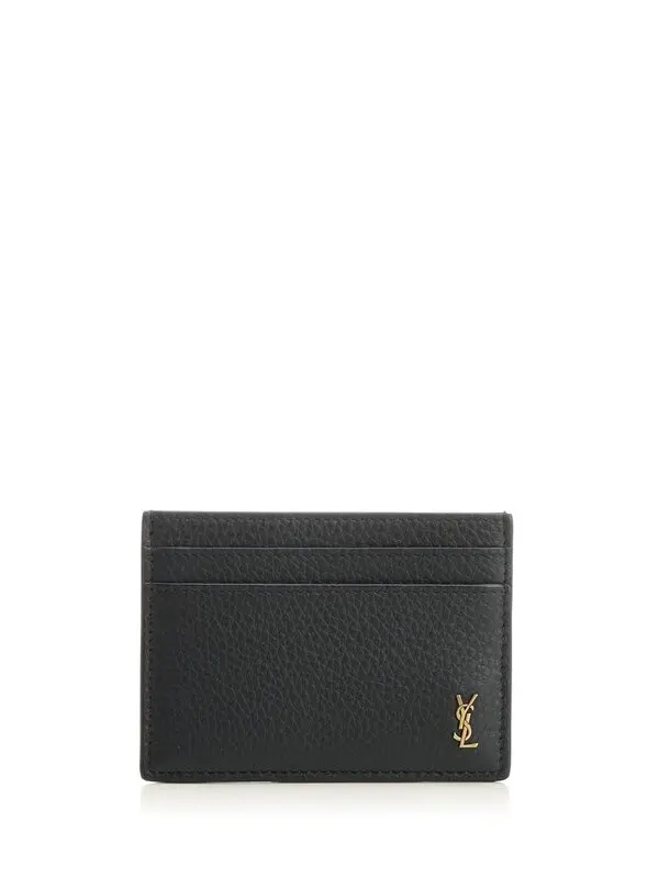 Saint Laurent Tiny Cassandre Card Holder - Blue