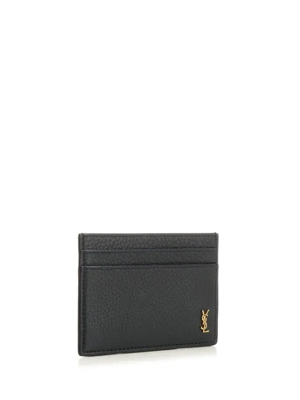Saint Laurent Tiny Cassandre Card Holder - Blue