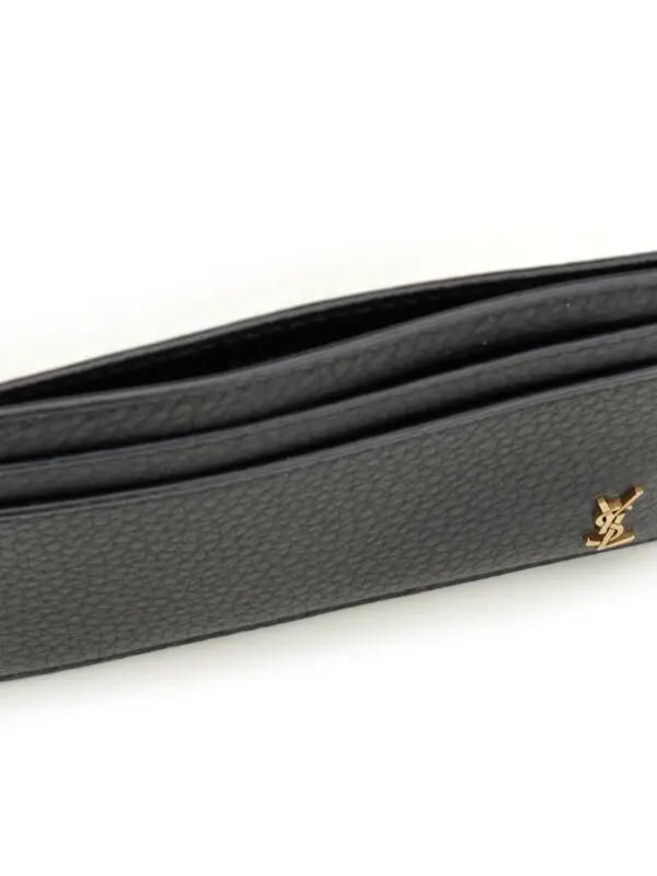 Saint Laurent Tiny Cassandre Card Holder - Blue