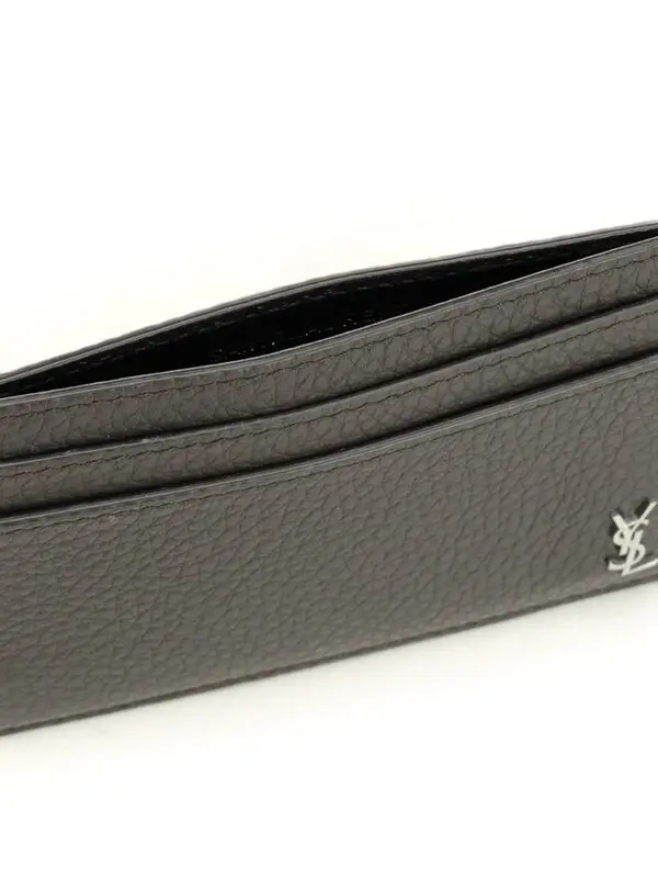 Saint Laurent Tiny Cassandre Card Holder - Gray