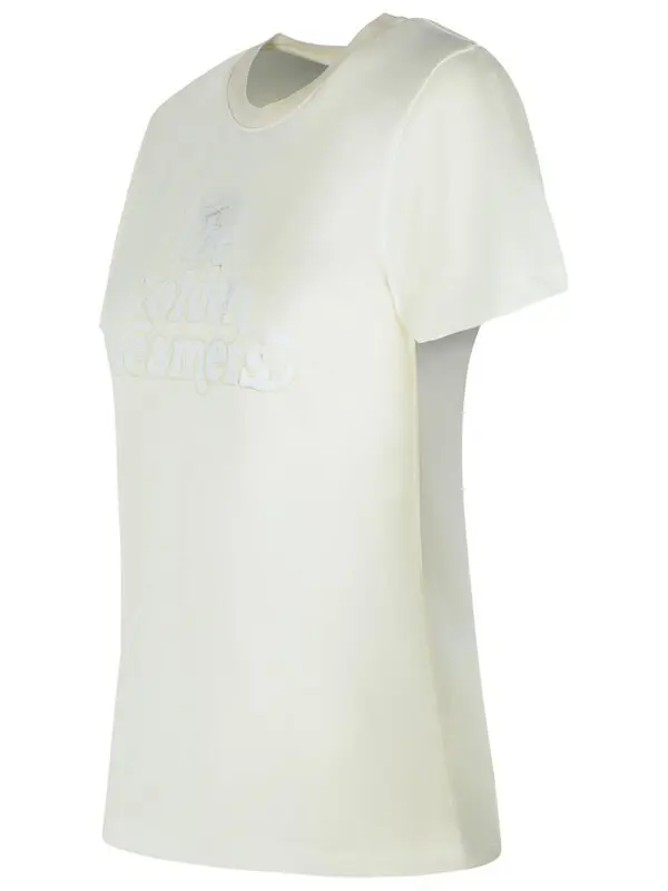 GOLDEN GOOSE White Viscose Blend T-shirt With Front Print