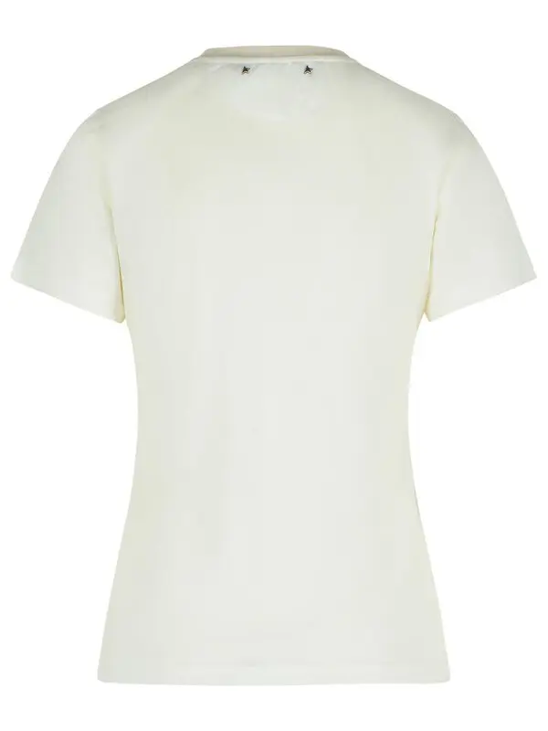GOLDEN GOOSE White Viscose Blend T-shirt With Front Print