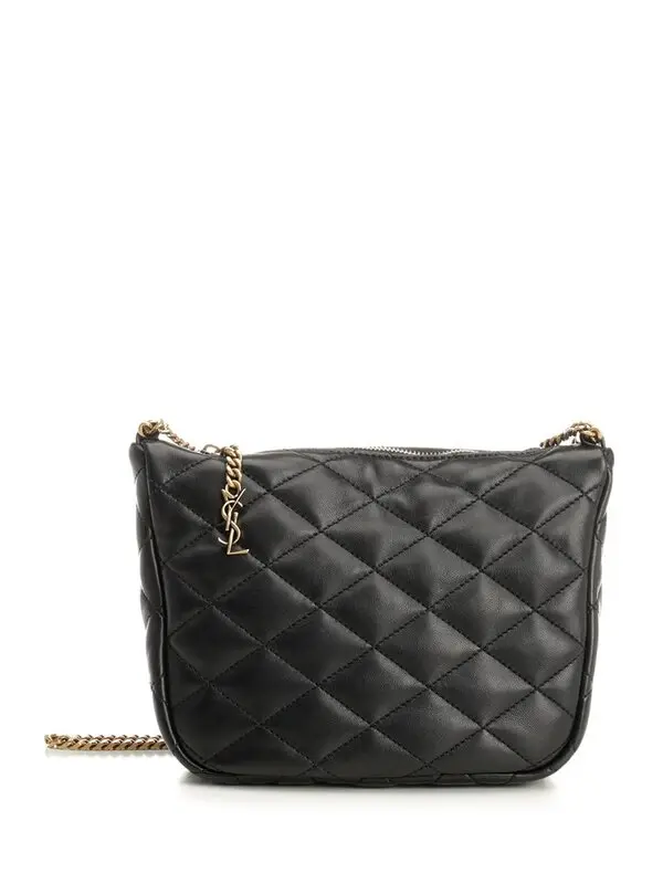 Saint Laurent June" Lambskin Shoulder Bag - Black