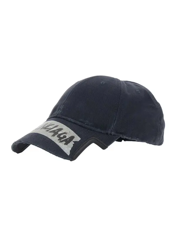 Balenciaga Baseball Cap With Maxi Logo - Black