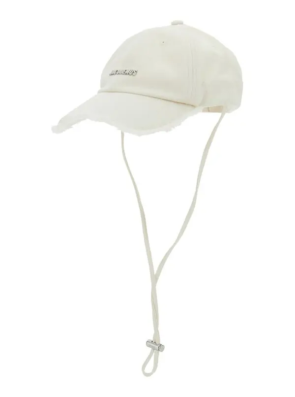 Jacquemus Le Casquette Artichaut Baseball Cap With Drawstring - White