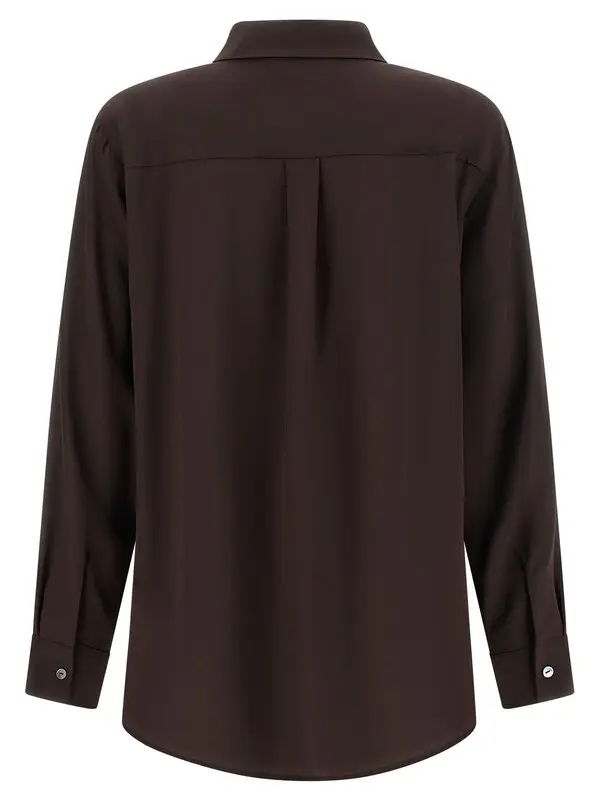P.a.r.o.s.h Sweet26" Long Sleeve Silk Shirt - Brown