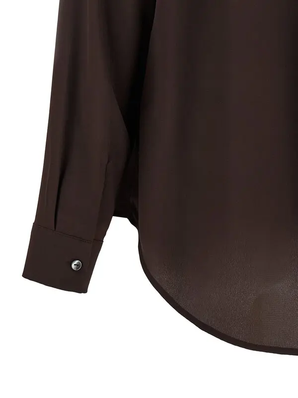 P.a.r.o.s.h Sweet26" Long Sleeve Silk Shirt - Brown