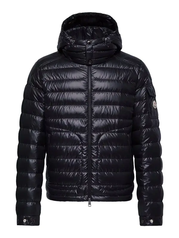 Moncler Lauros Short Down Jacket With Hood - Blue