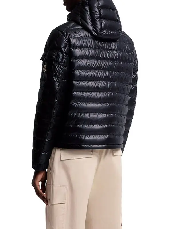 Moncler Lauros Short Down Jacket With Hood - Blue