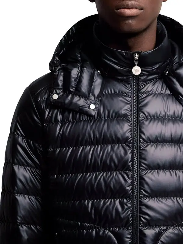 Moncler Lauros Short Down Jacket With Hood - Blue